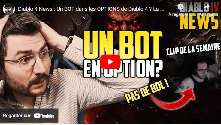 Diablo 4 News : Un BOT dans les OPTIONS ? La pire Mort Hardcore ? Un site pour vos affixes ...